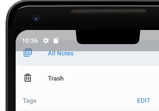Menu misaligned with status bar · Issue #598 · Automattic/simplenote-android · GitHub