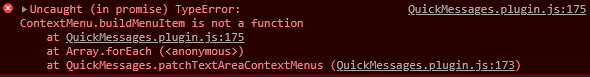 [BUG] QuickMessages not working at all · Issue #169 · QWERTxD/BetterDiscordPlugins · GitHub