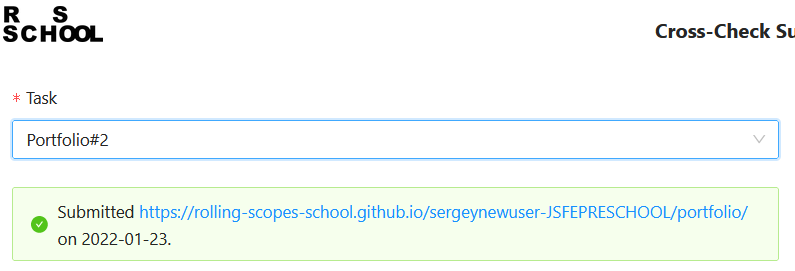 Cross-Check 'portfolio#2 ' - 'SergeyNewUser' · Issue #447 · rolling-scopes-school/support · GitHub