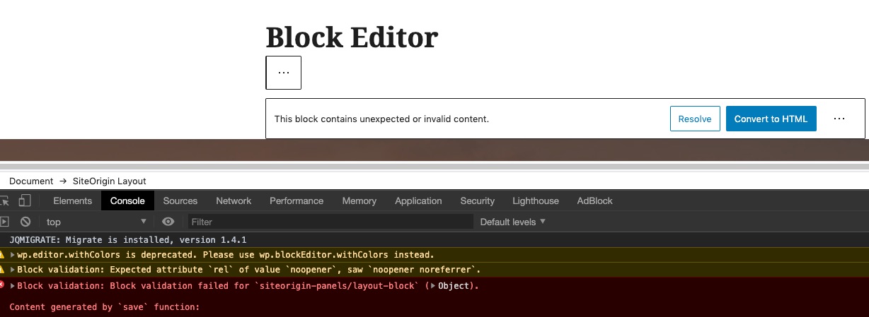 Block Editor: Layout block failing validation when target=_blank link added. · Issue #770 ...