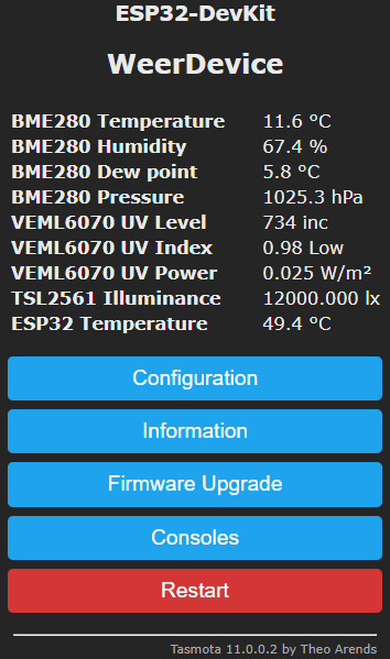 VEML60, how to change unit · arendst Tasmota · Discussion #15138 · GitHub