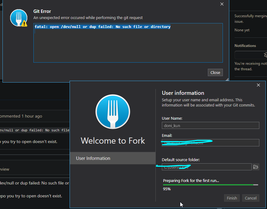 Stuck with "loading..." cannot view/create branches · Issue #1215 · fork-dev/TrackerWin · GitHub