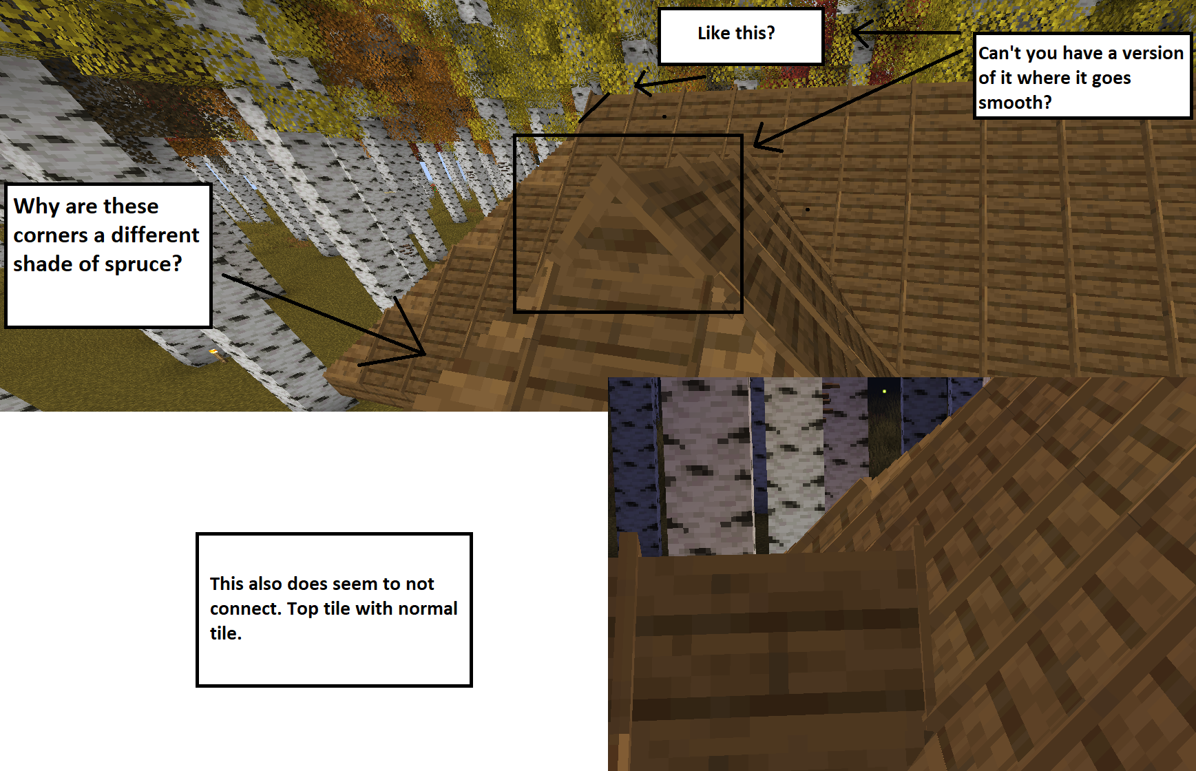 Roofs don't connect and different color corners. · Issue #124 · sketchmacaw/MacawsModsIssues ...