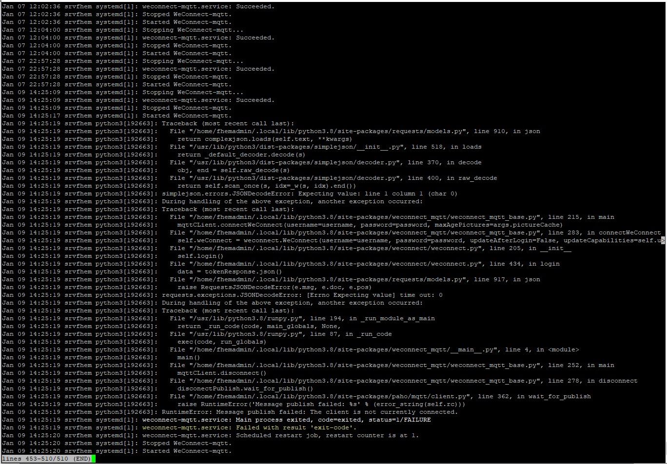 Service run, but no Data at a random time will send via MQTT · Issue #59 · tillsteinbach ...