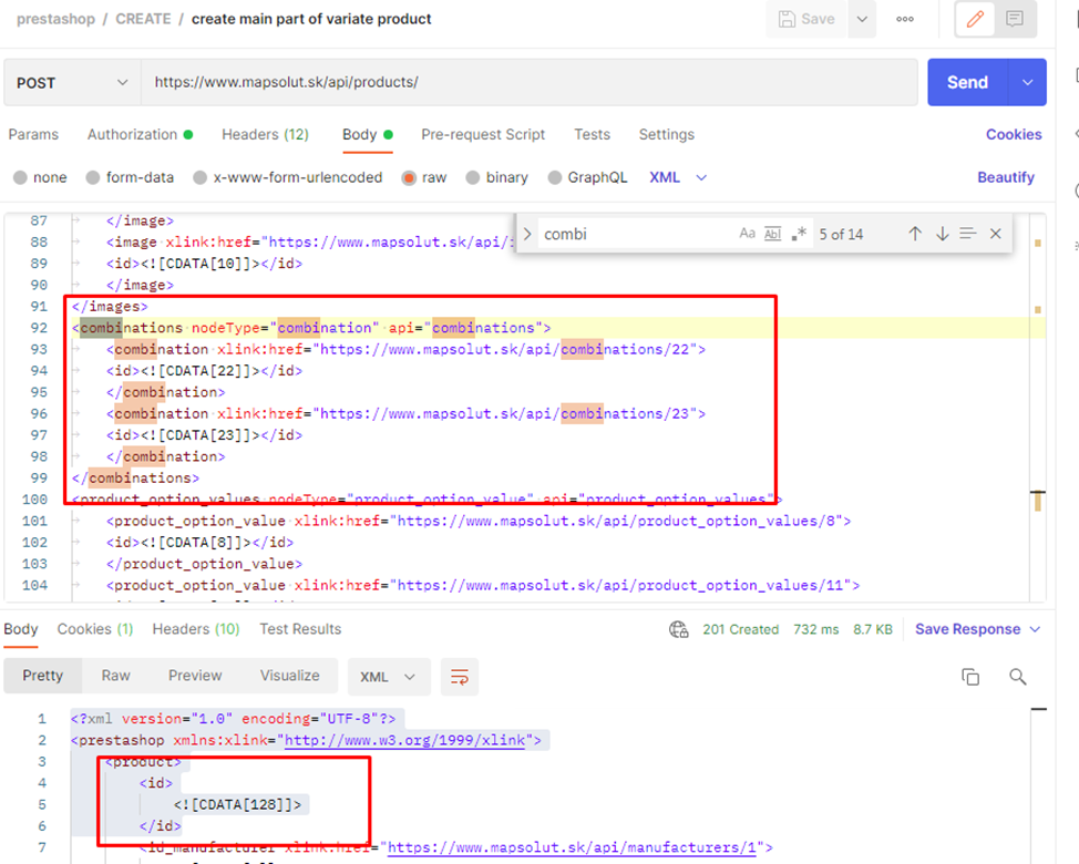 [WS] - Create a product with Combinations - Error Invalid $number parameter "" cannot be ...