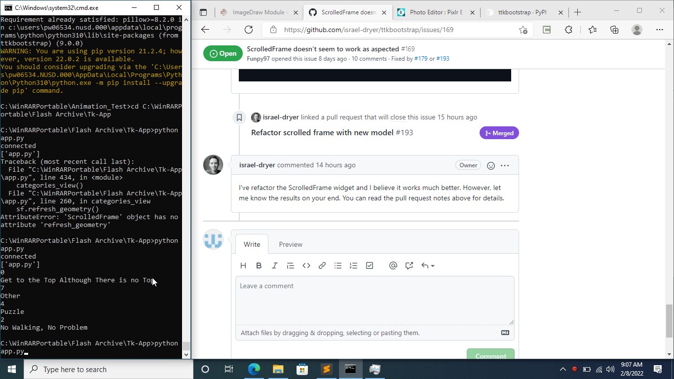 ScrolledFrame doesn’t seem to work as aspected · Issue #169 · israel ...