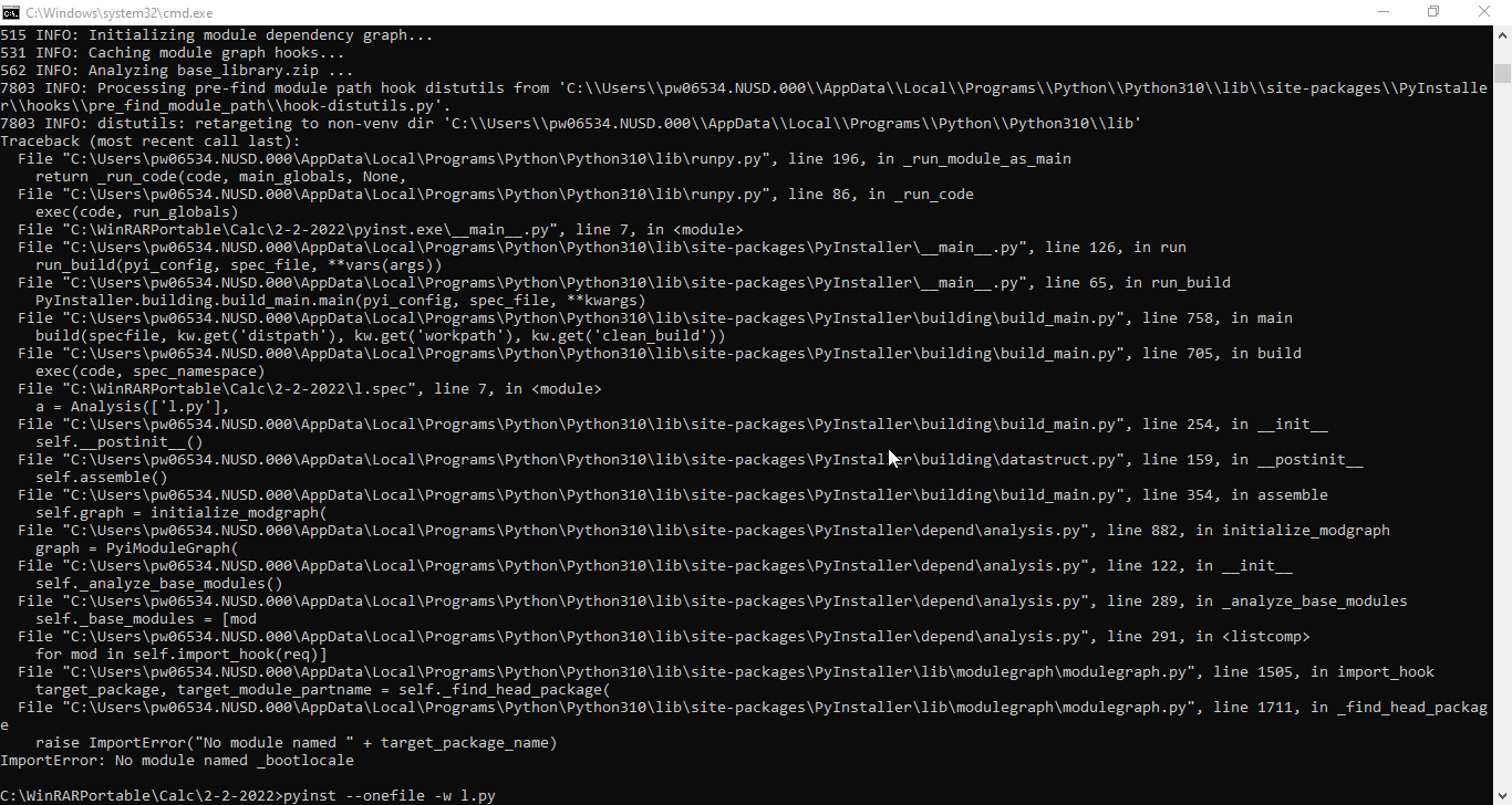 Bug Pyinstaller Cannot Import Bootlocale Cannot Create Executable · Issue 209 · Israel