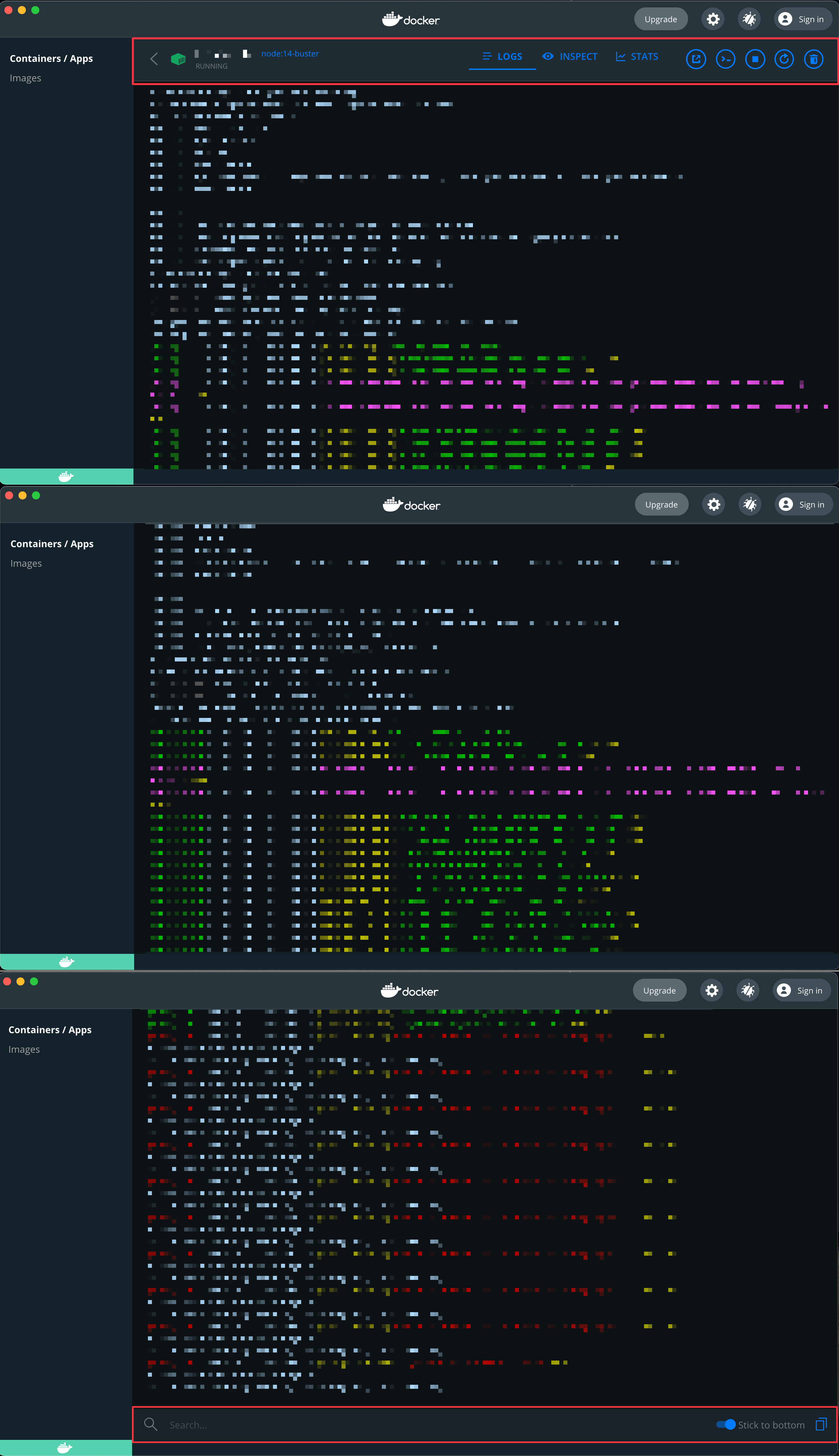 Several Ui Issues In Logs Tab · Issue 5368 · Dockerfor Mac · Github