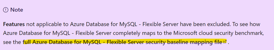 Broken link - Azure Database for MySQL - Flexible Server security baseline mapping file · Issue ...