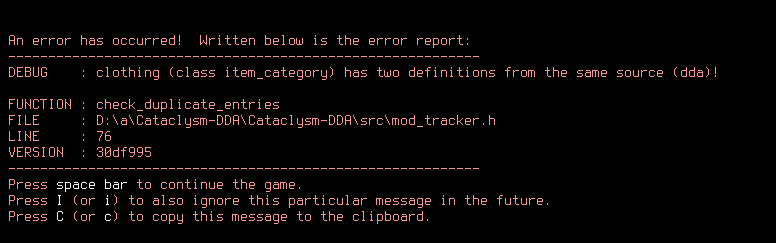 Double definition bug · Issue #55606 · CleverRaven/Cataclysm-DDA · GitHub