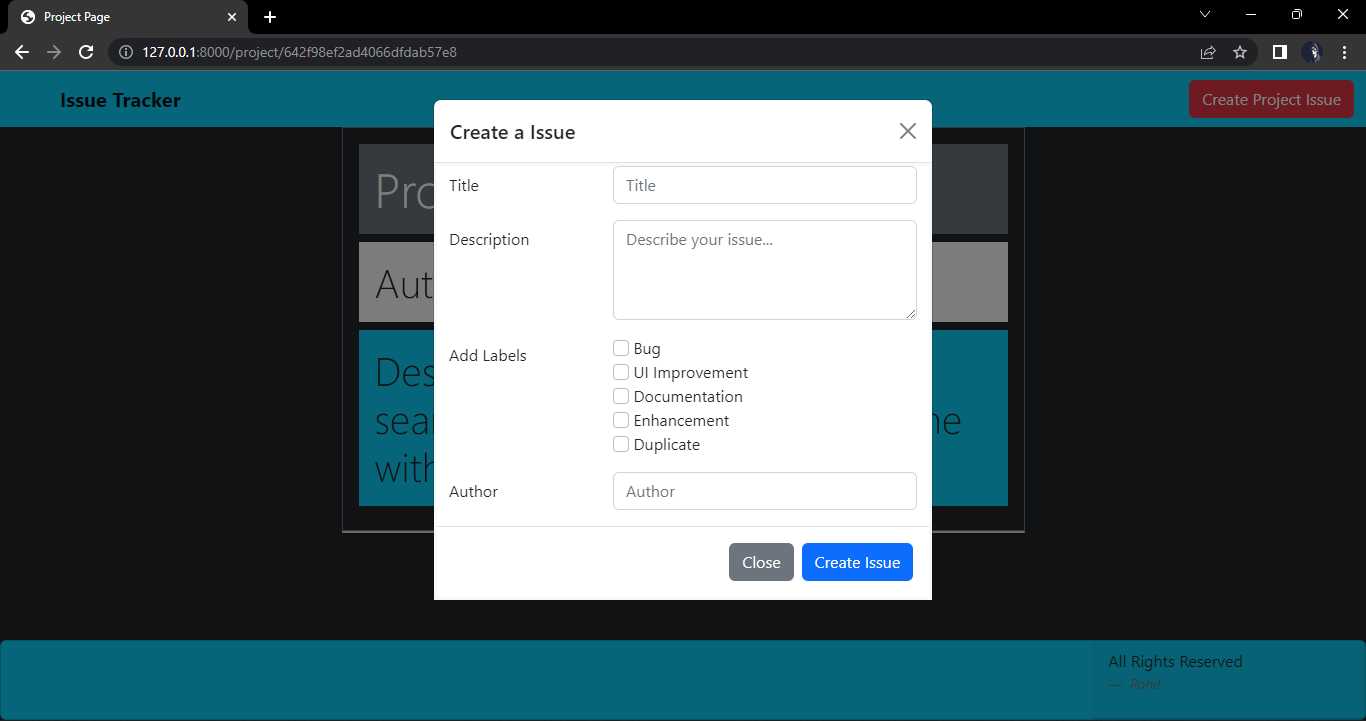 GitHub - Rohit9113/issuetracker