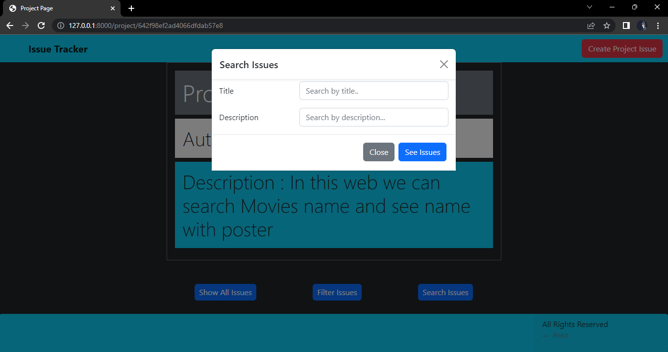 GitHub - Rohit9113/issuetracker
