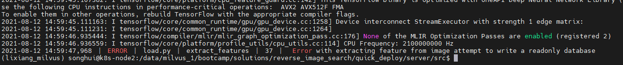 Error with extracting feature from image attempt to write a readonly database · Issue #591 ...