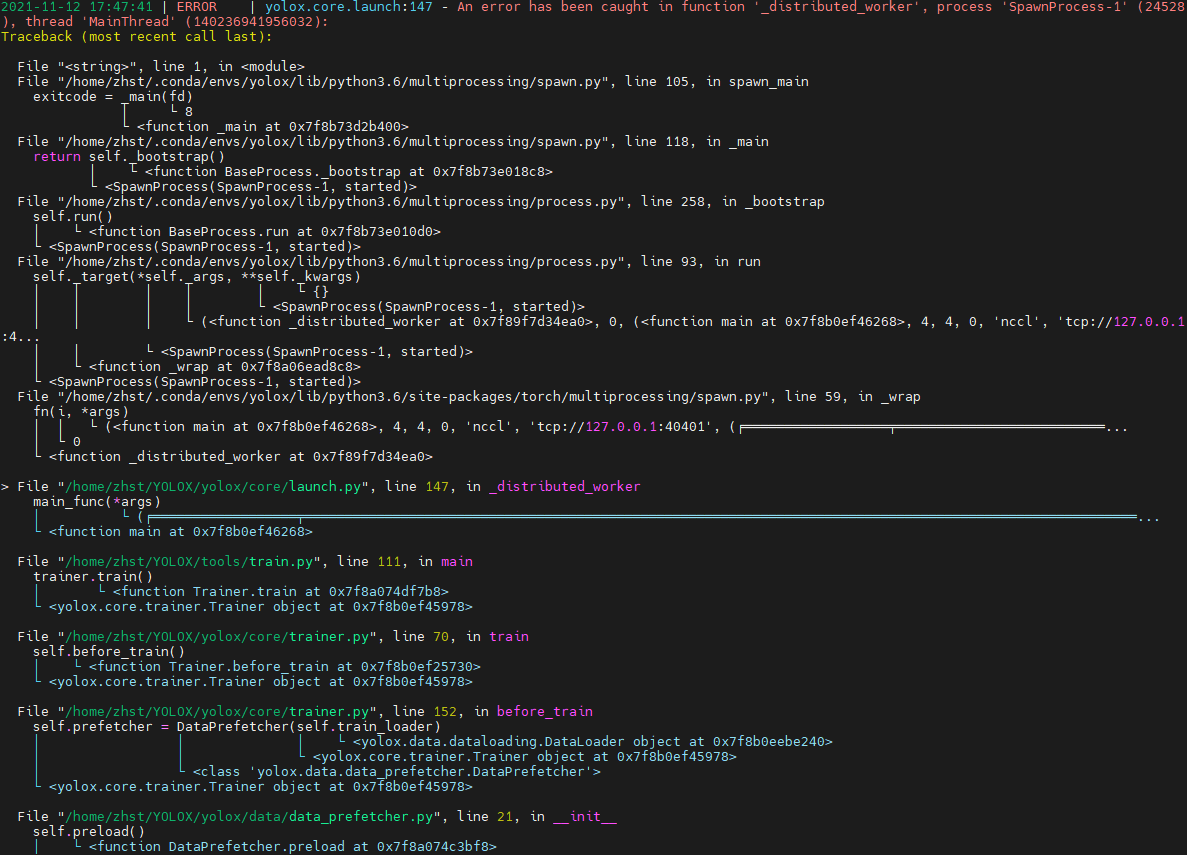 训练过程中出错，请教原因 · Issue #901 · Megvii-BaseDetection/YOLOX · GitHub