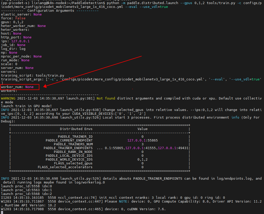 [BUG]我的worker_num在picodet_416_reader.yml已经写了4，为什么训练时显示None？ · Issue #4797 · PaddlePaddle ...