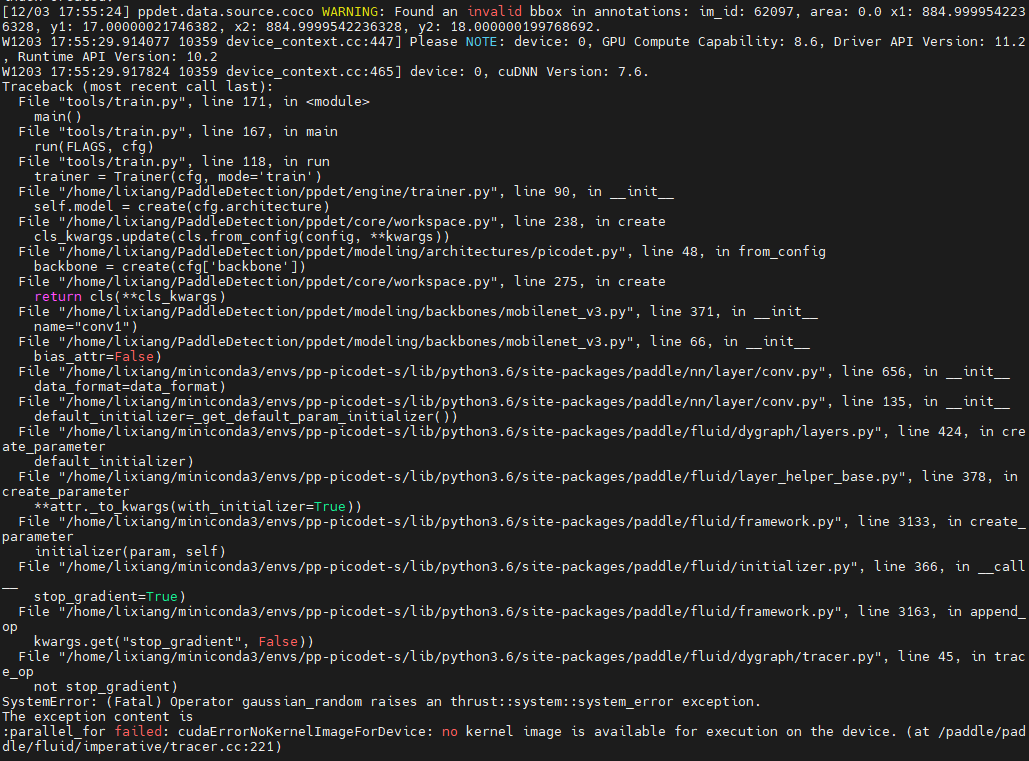 [BUG]在3090显卡进行训练出现如下错误 · Issue #4809 · PaddlePaddle/PaddleDetection ...