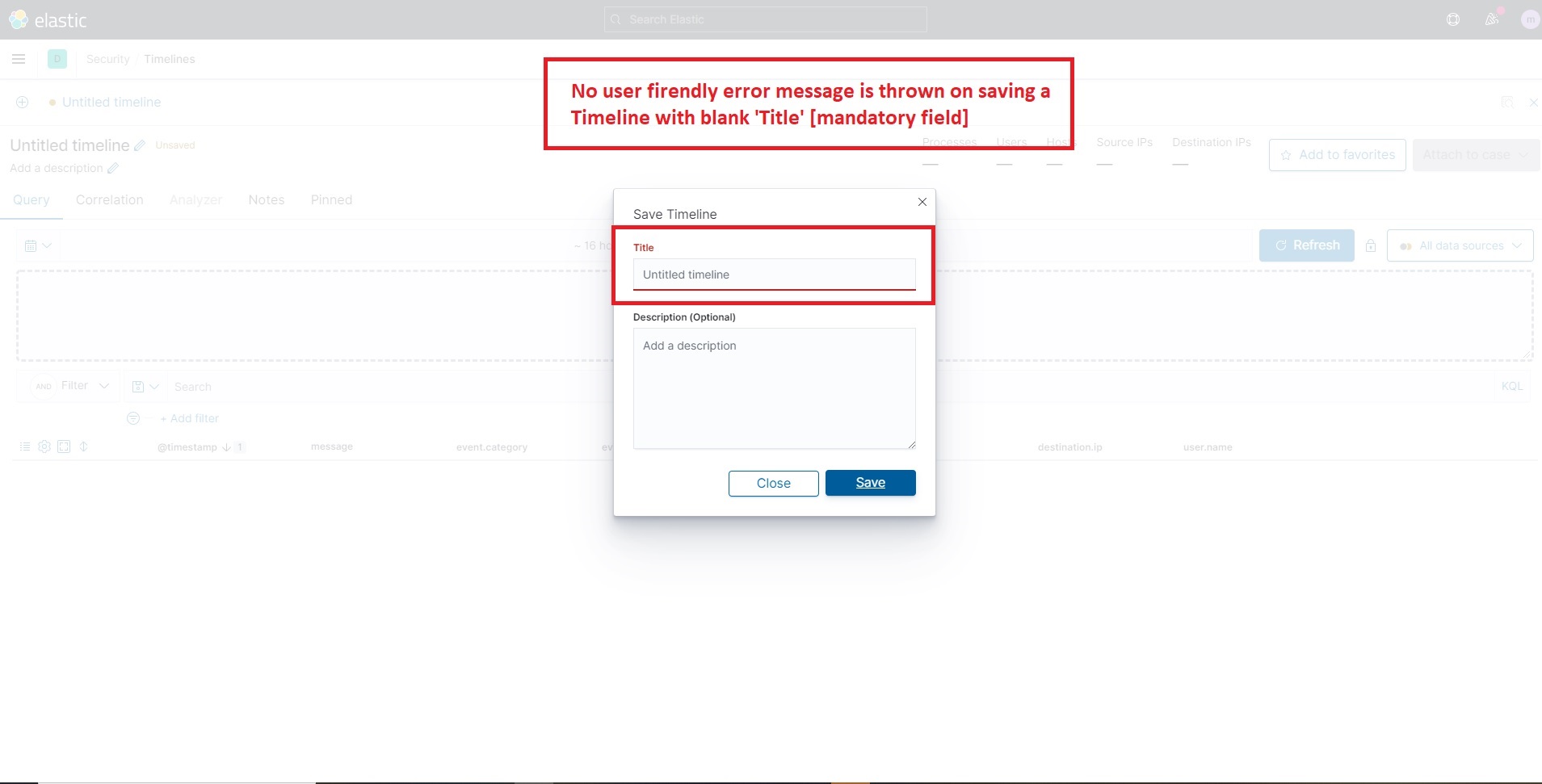 [Security Solution][Enhancement] User friendly error message should be ...