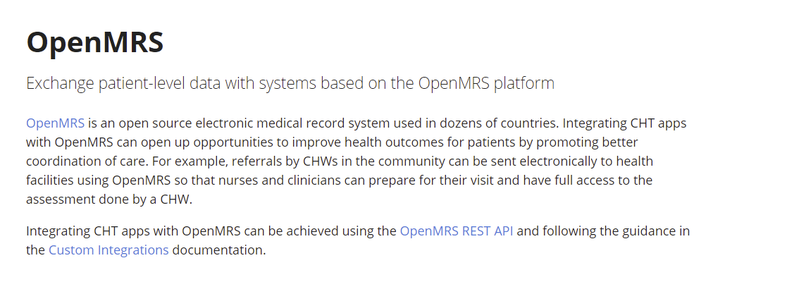 Improve 'OpenMRS' · Issue #252 · medic/cht-docs · GitHub