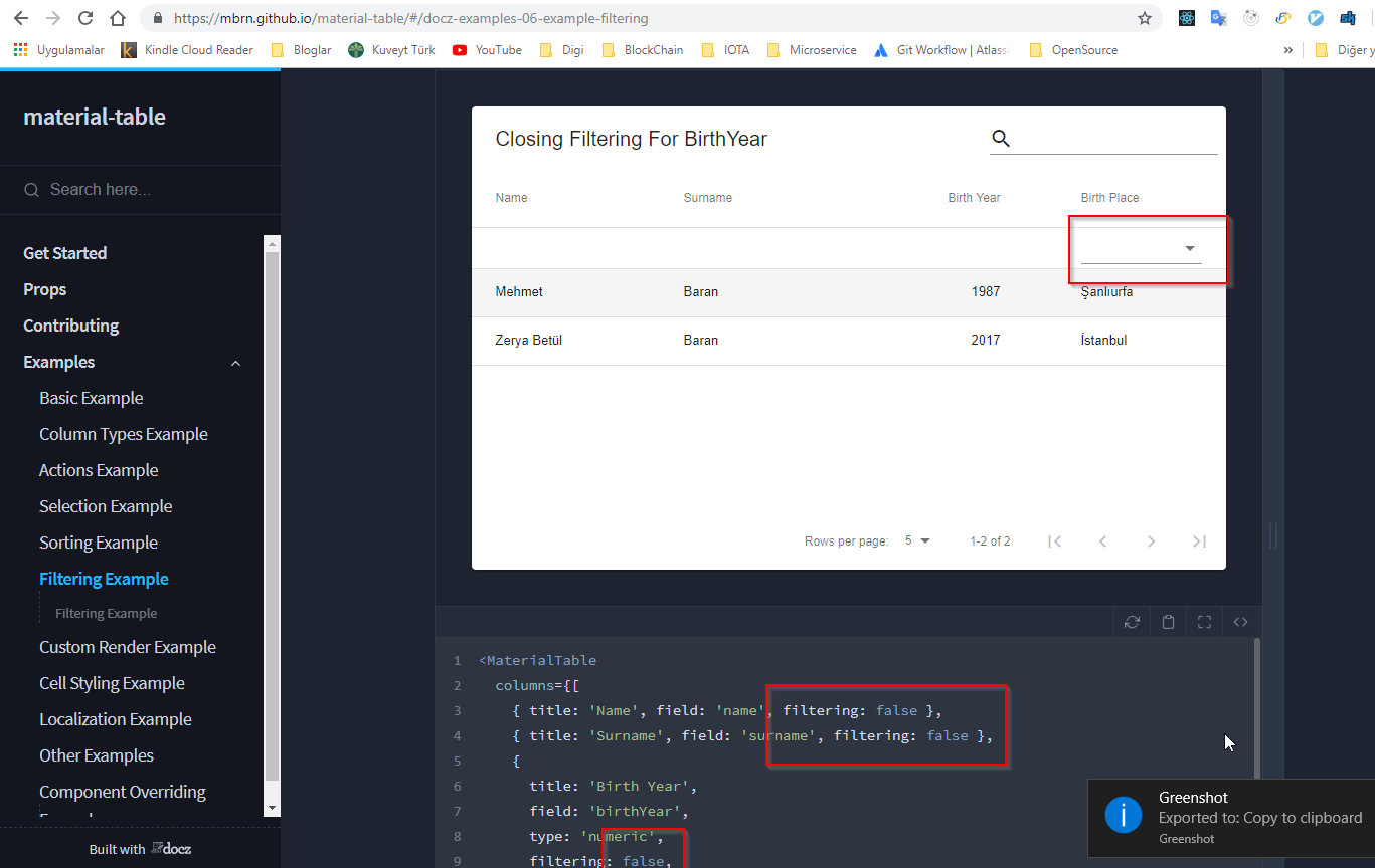 Filtering Just One Column · Issue 117 · Mbrn Material Table · Github