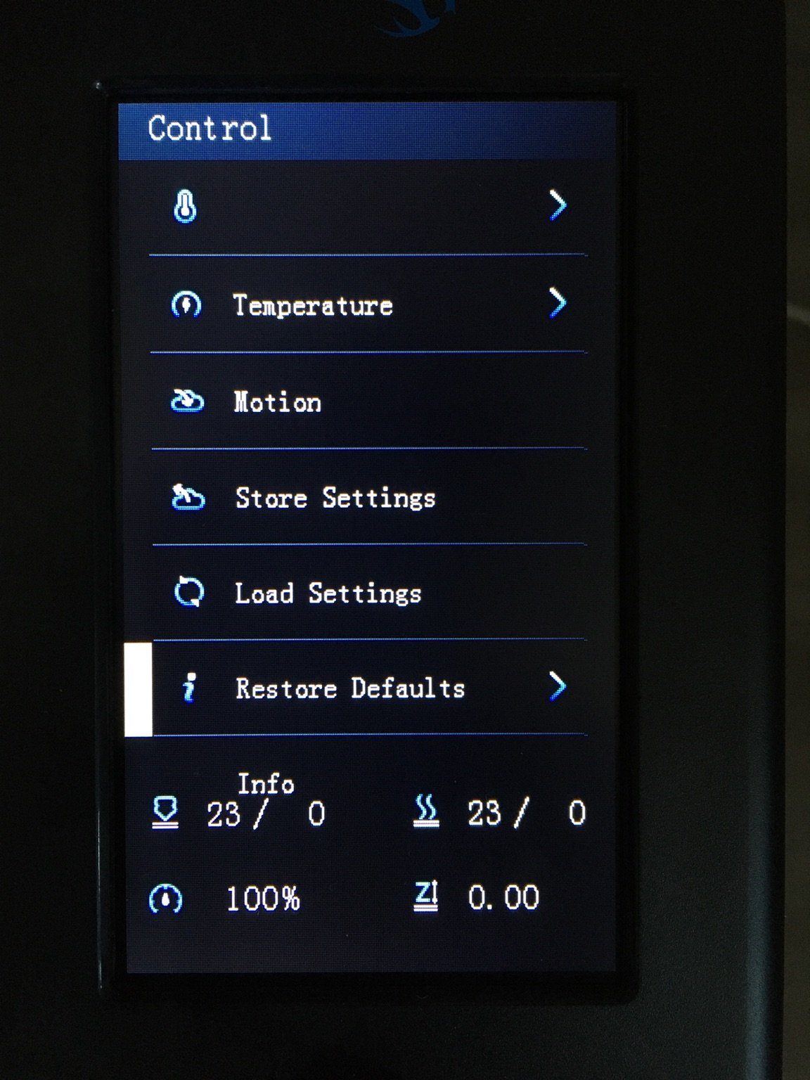 [BUG] Items in `Control` menu get shifted down by one when going to ...