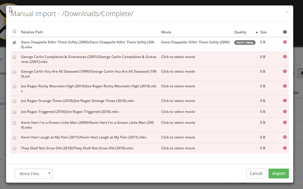 Unable To Process File Error When Doing Manual Import · Issue 3182 · Radarr Radarr · Github