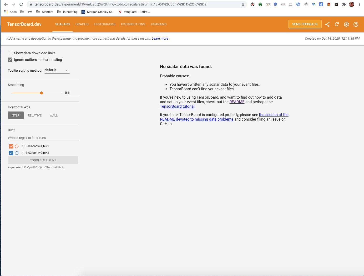 When running TB.dev getting started, a user may think SCALARS and HPARAMS don't work · Issue ...