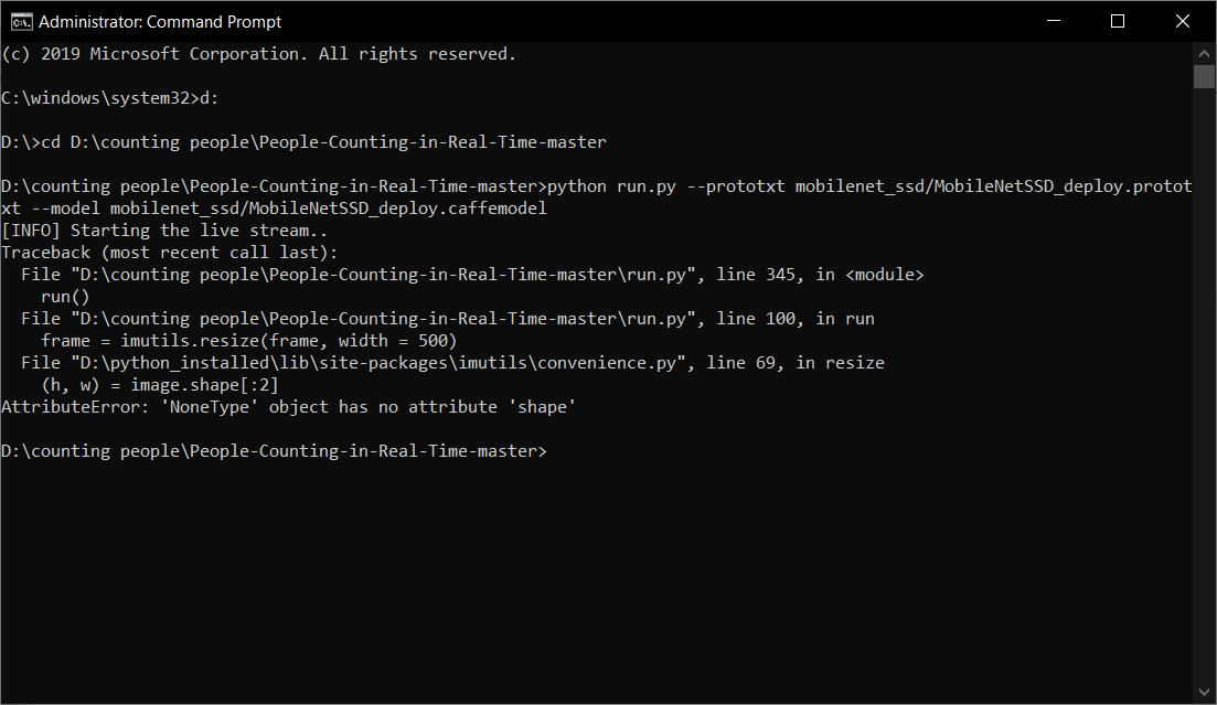 Program not working on ip camera · Issue #13 · saimj7/People-Counting ...