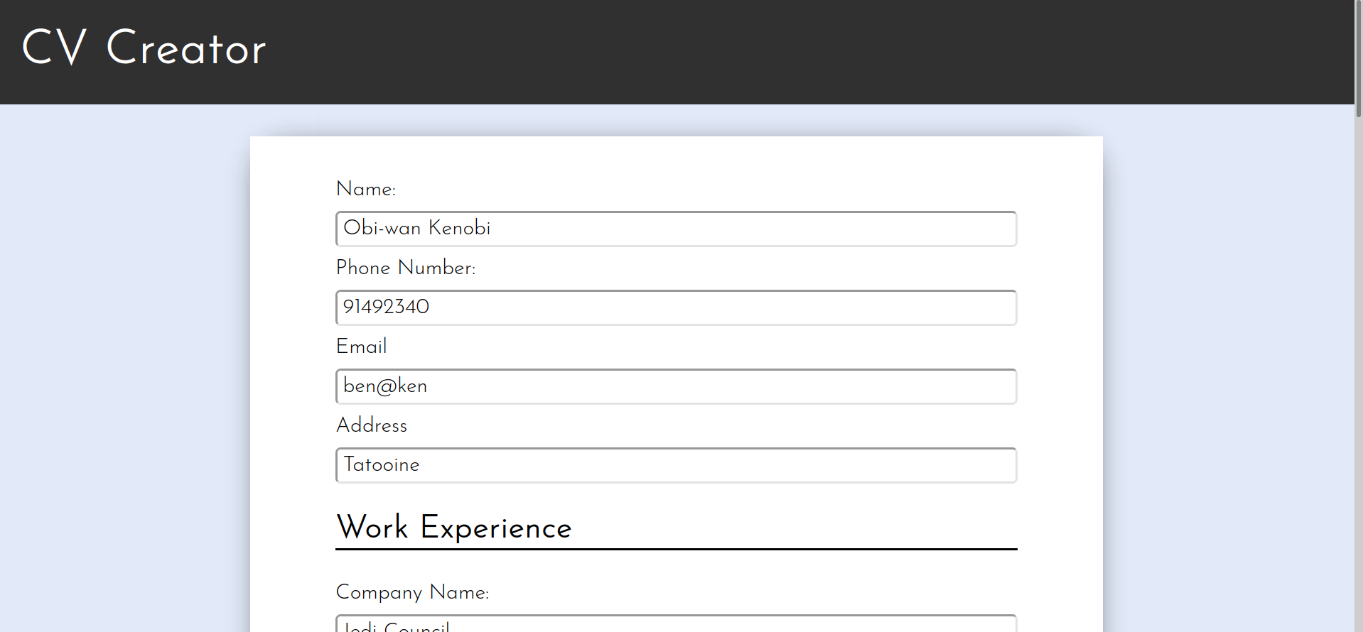 GitHub - SonDao99/cv-project: A ReactJS CV creator app
