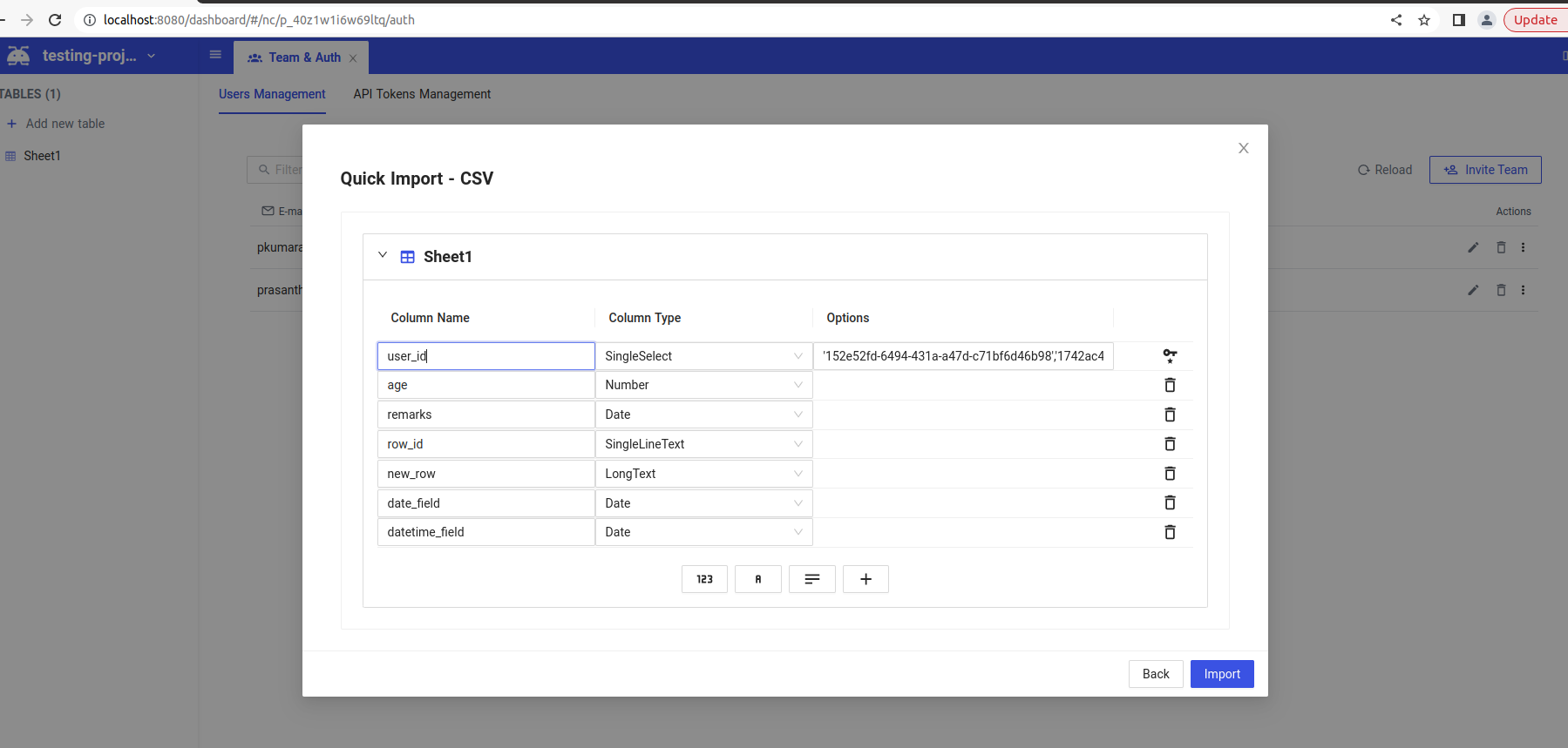 馃悰 Bug Text Field Is Populated As Datetime Field When Table Is Created From Import Csv 路 Issue 6519