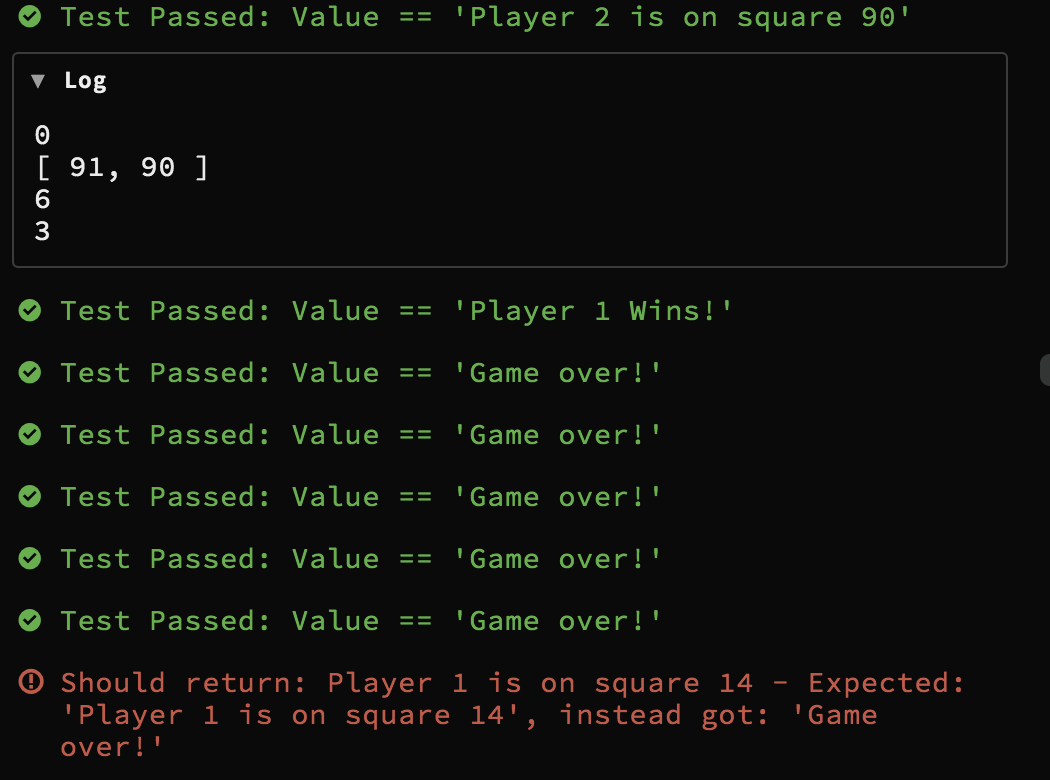 Snakes and Ladders after game over still test · Issue #1929 · codewars ...