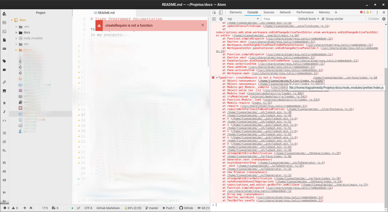 Uncaught Typeerror Createrequire Is Not A Function · Issue 725 · Prettierprettier Atom · Github