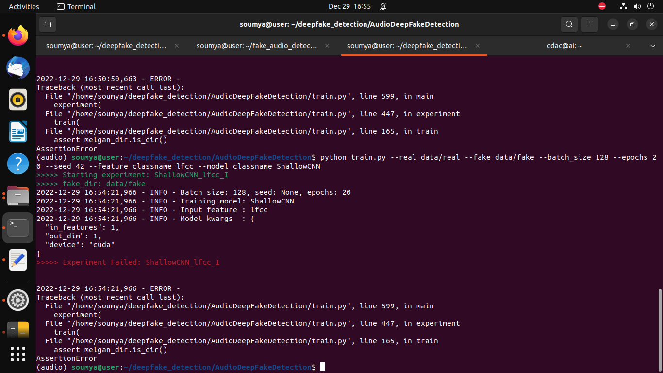 In that train.py script i got an issue regarding eval() missing 1 required positional argument ...