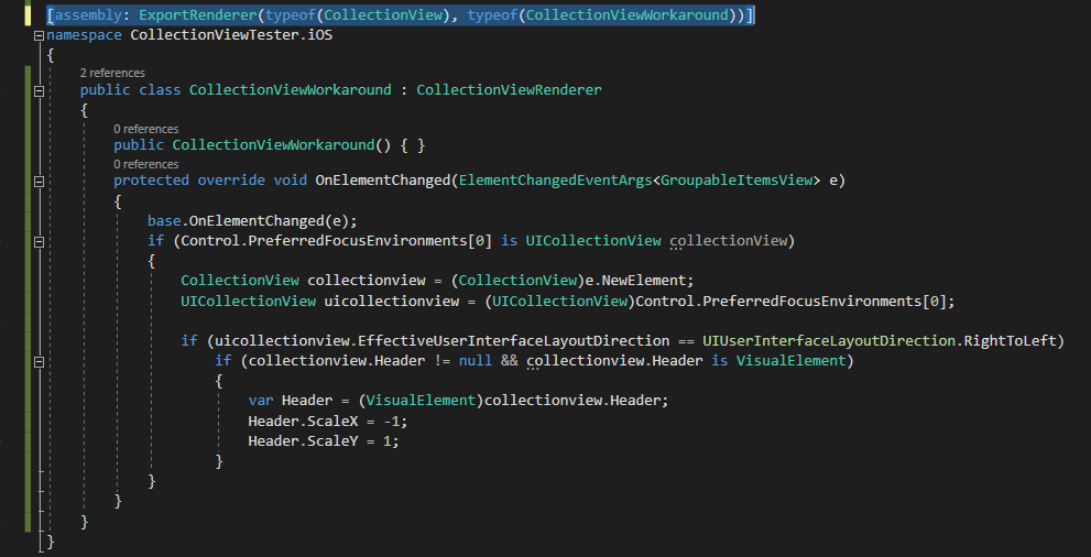 Bug Collectionview Header Mirroringreversing The Content · Issue 13873 · Xamarinxamarin