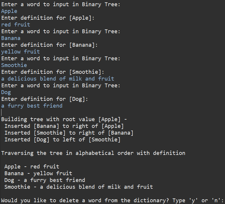GitHub - StailloG/BinaryTreeDictionary: Java program that accepts and ...