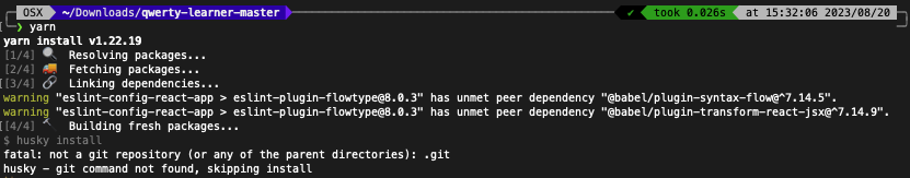 在本地部署部署时husky报错 · Issue #588 · RealKai42/qwerty-learner · GitHub
