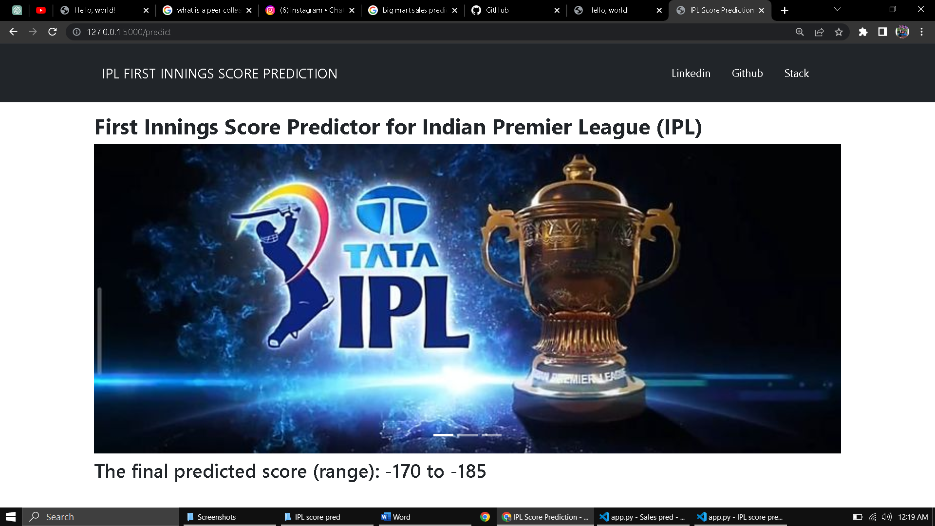 GitHub - shailesh2210/IPL-Score-prediction