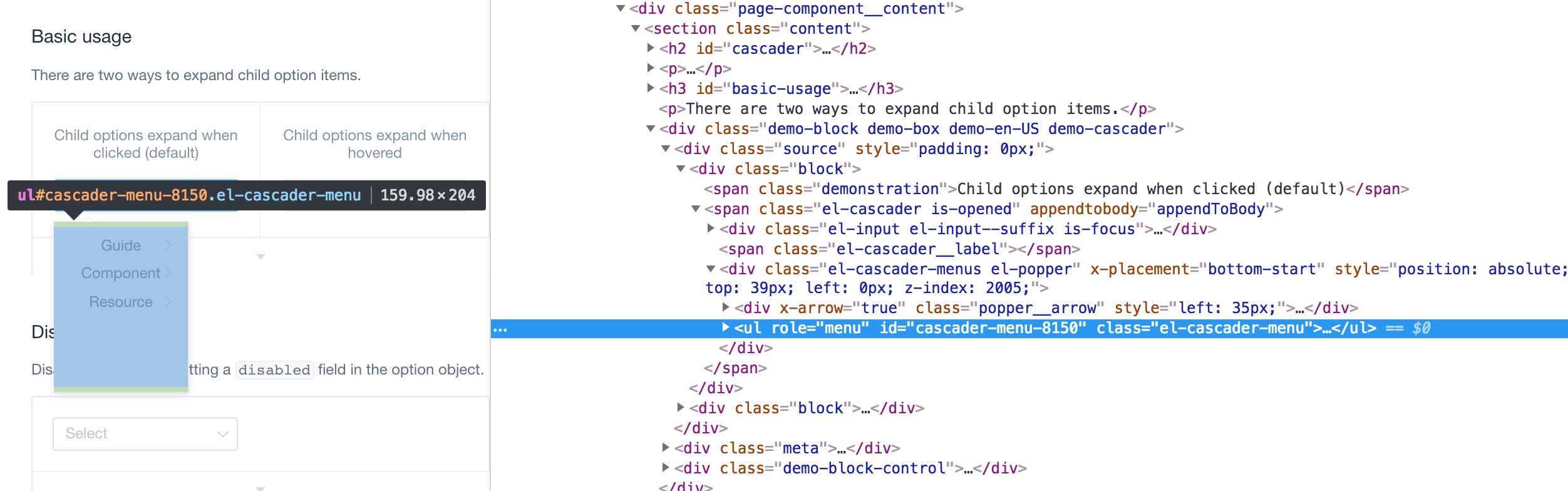 [Feature Request] append-to-body for Cascader · Issue #12030 · ElemeFE/element · GitHub