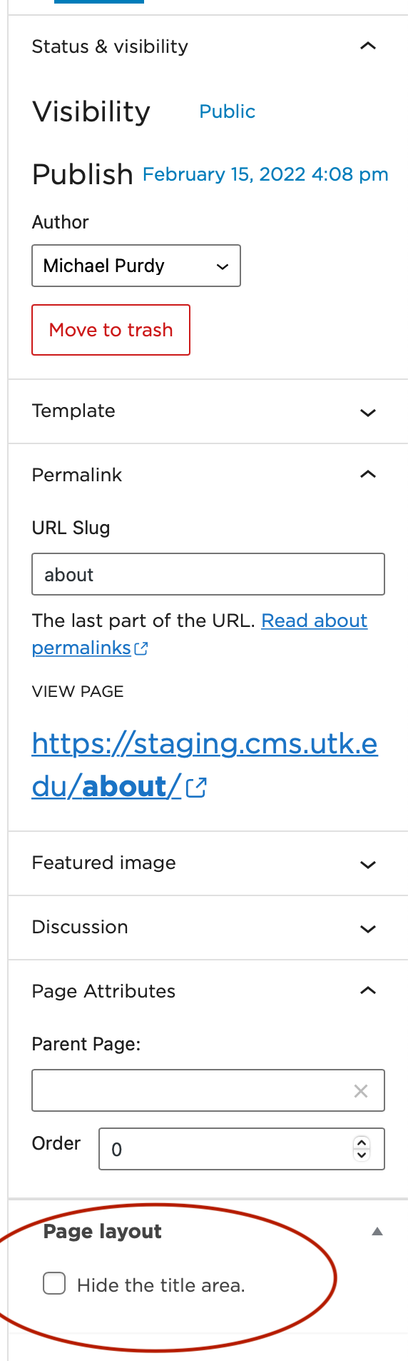 Hide page title when "Hide the title area" is checked. · Issue #135 · utkwdn/utk-atlas · GitHub