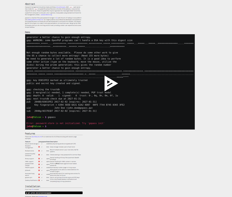 Screencast on /docs is too huge · Issue #1054 · gopasspw/gopass · GitHub