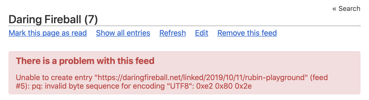 UTF8 issue with DaringFireball · Issue #477 · miniflux/v2 · GitHub