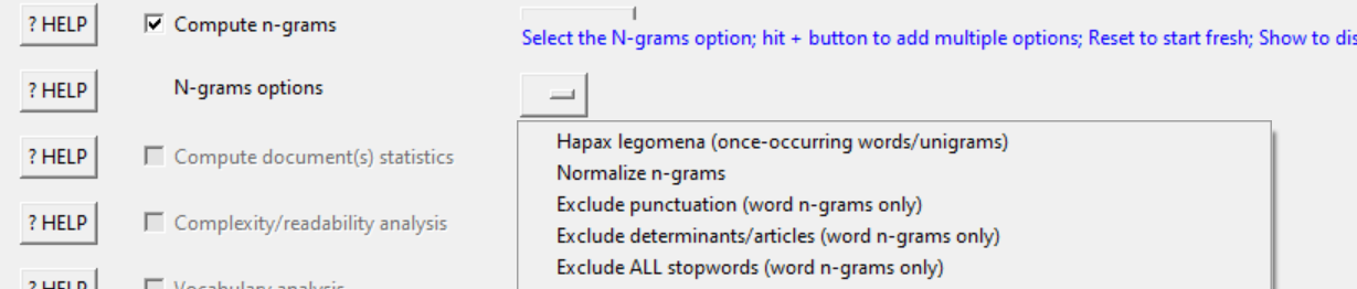 Ngrams In Style Analysis Gui Option Of Excluding Determinants Articles And Or Stopwords · Issue