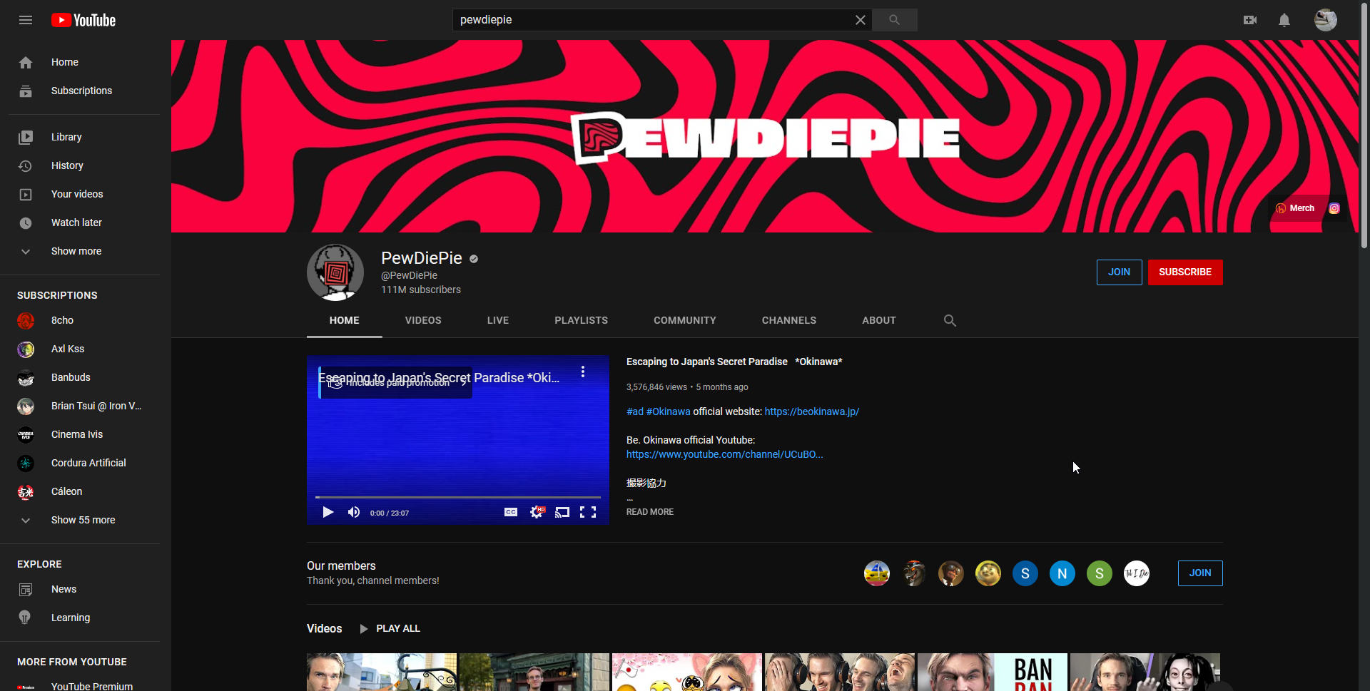 [Bug]: Channel videos and lives pages · Issue #156 · sapondanaisriwan/AdashimaaTube · GitHub