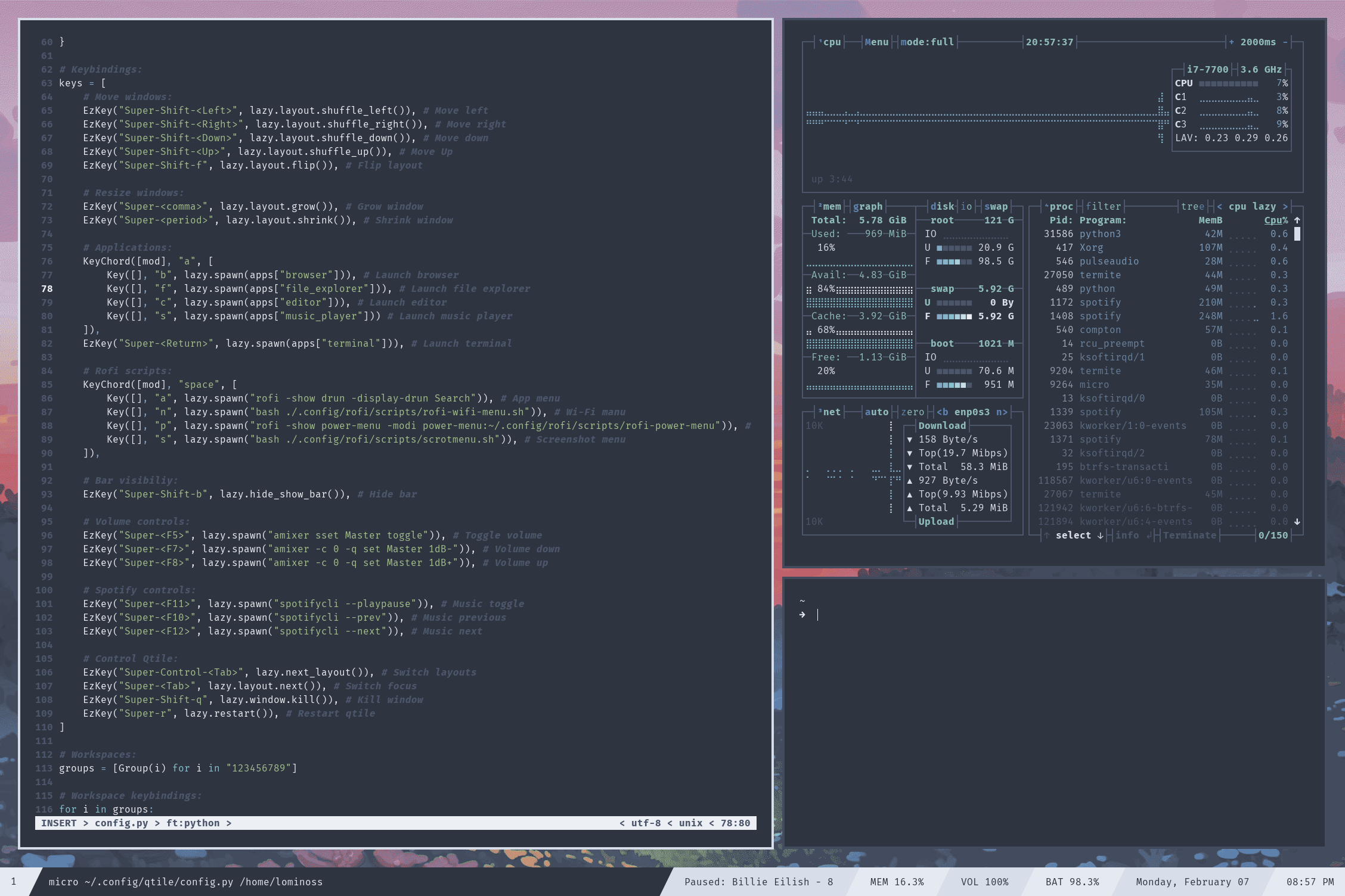 What I have achieved using this great piece of software · qtile qtile ...