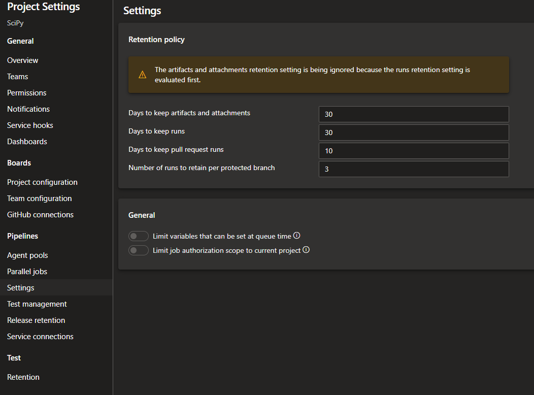 Ci Azure Pr Build Retention Times · Issue 10941 · Scipyscipy · Github