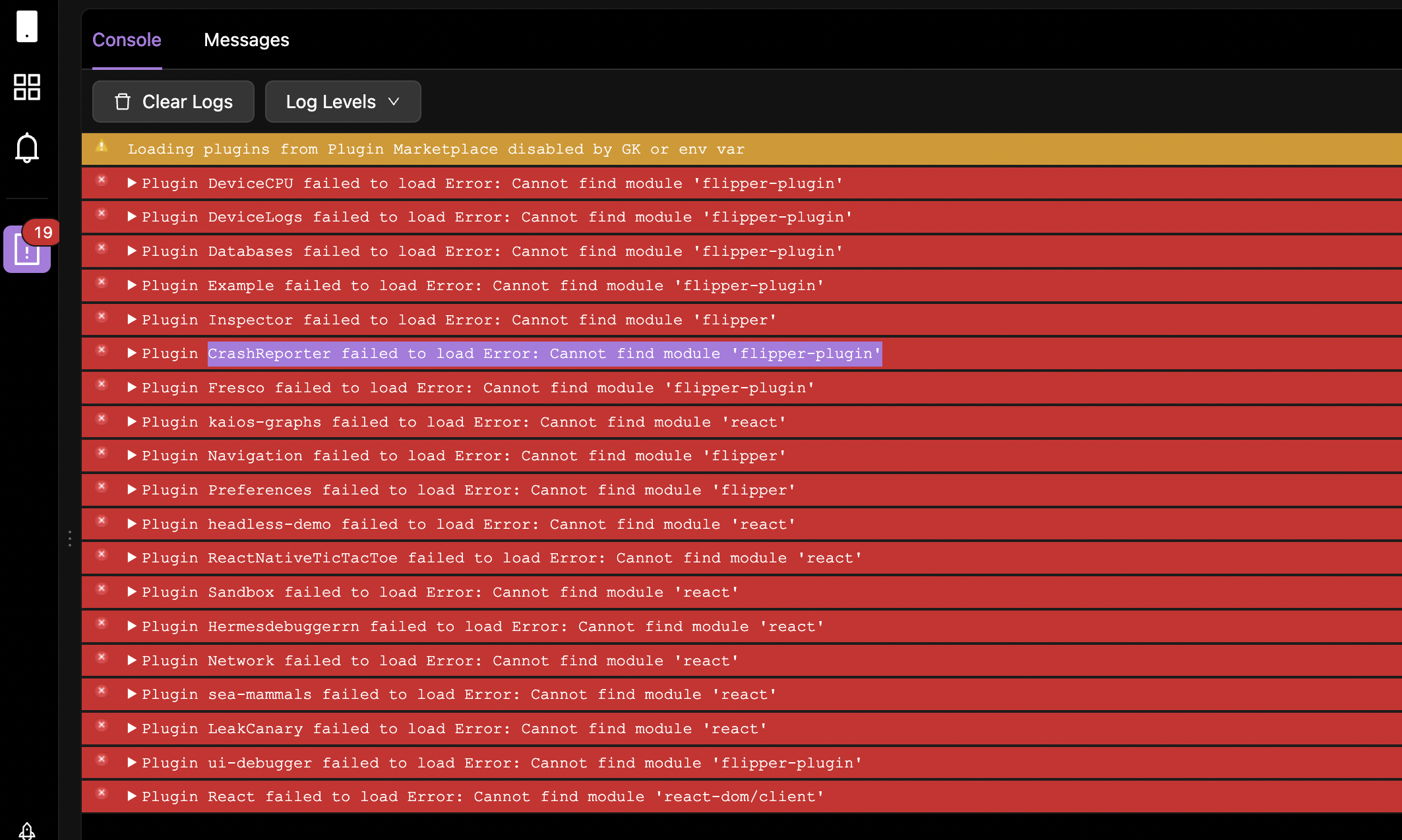Cannot Find Module Fillper Plugin · Issue 4100 · Facebookflipper · Github 