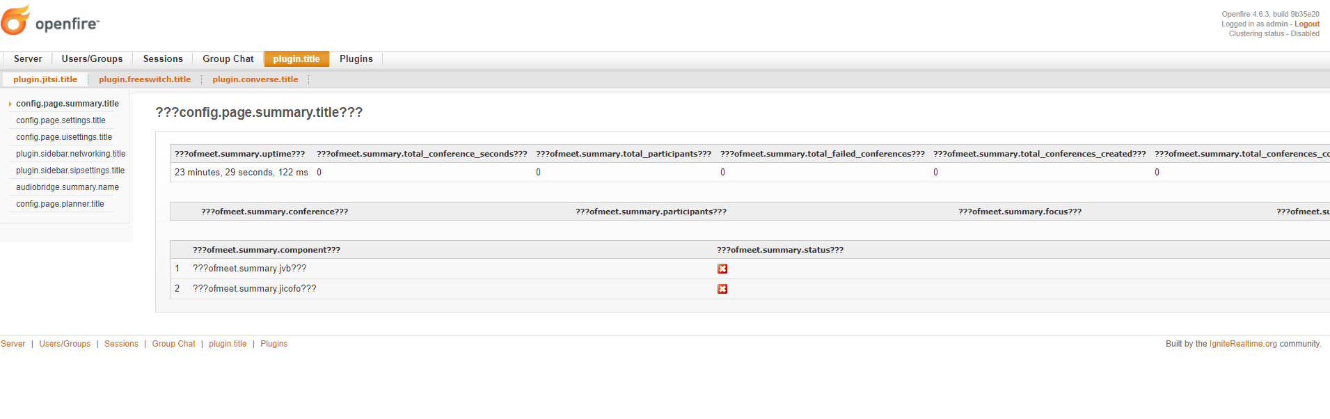 Missing Pade plugin Title and gibberish details · Issue #356 · igniterealtime/openfire-pade ...