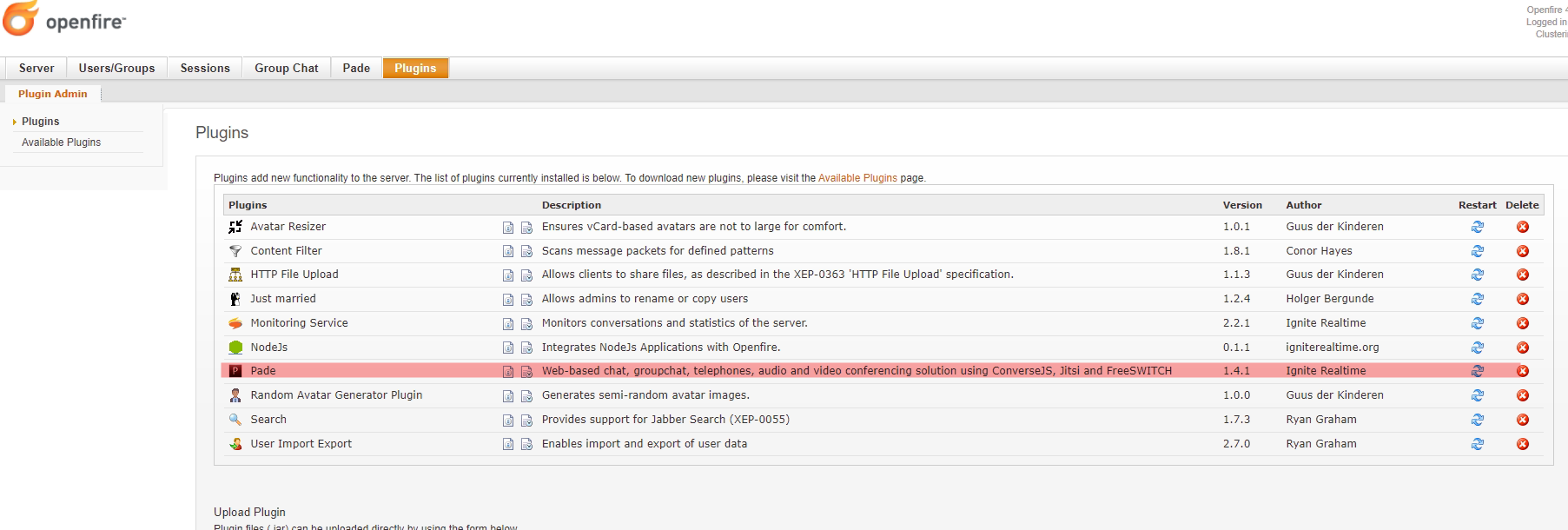 Missing Pade plugin Title and gibberish details · Issue #356 · igniterealtime/openfire-pade ...