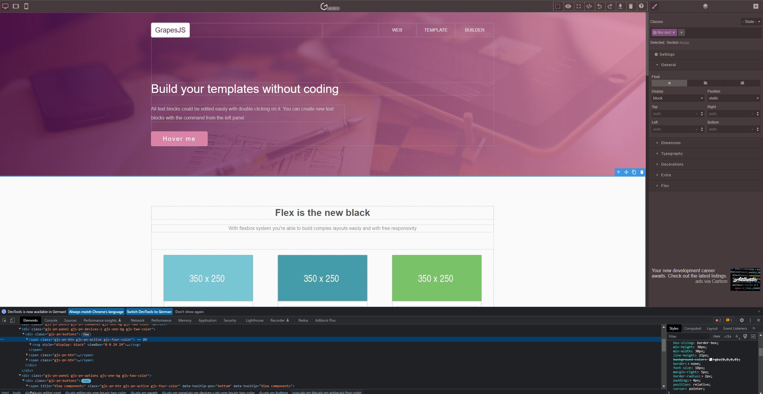 BUG: Webpage Demo displaying incorrectly on Firefox · Issue #4603 · GrapesJS/grapesjs · GitHub