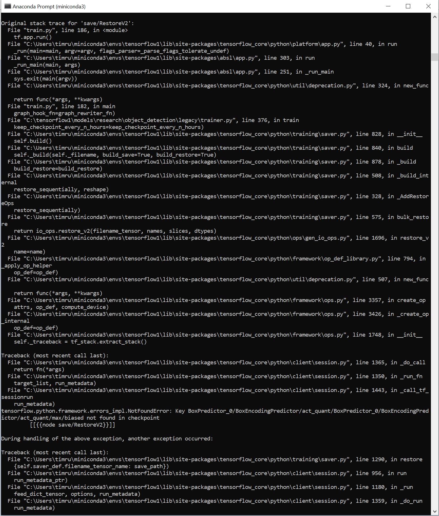 Error When Training · Issue 101 · Edjeelectronics Tensorflow Lite Object Detection On Android