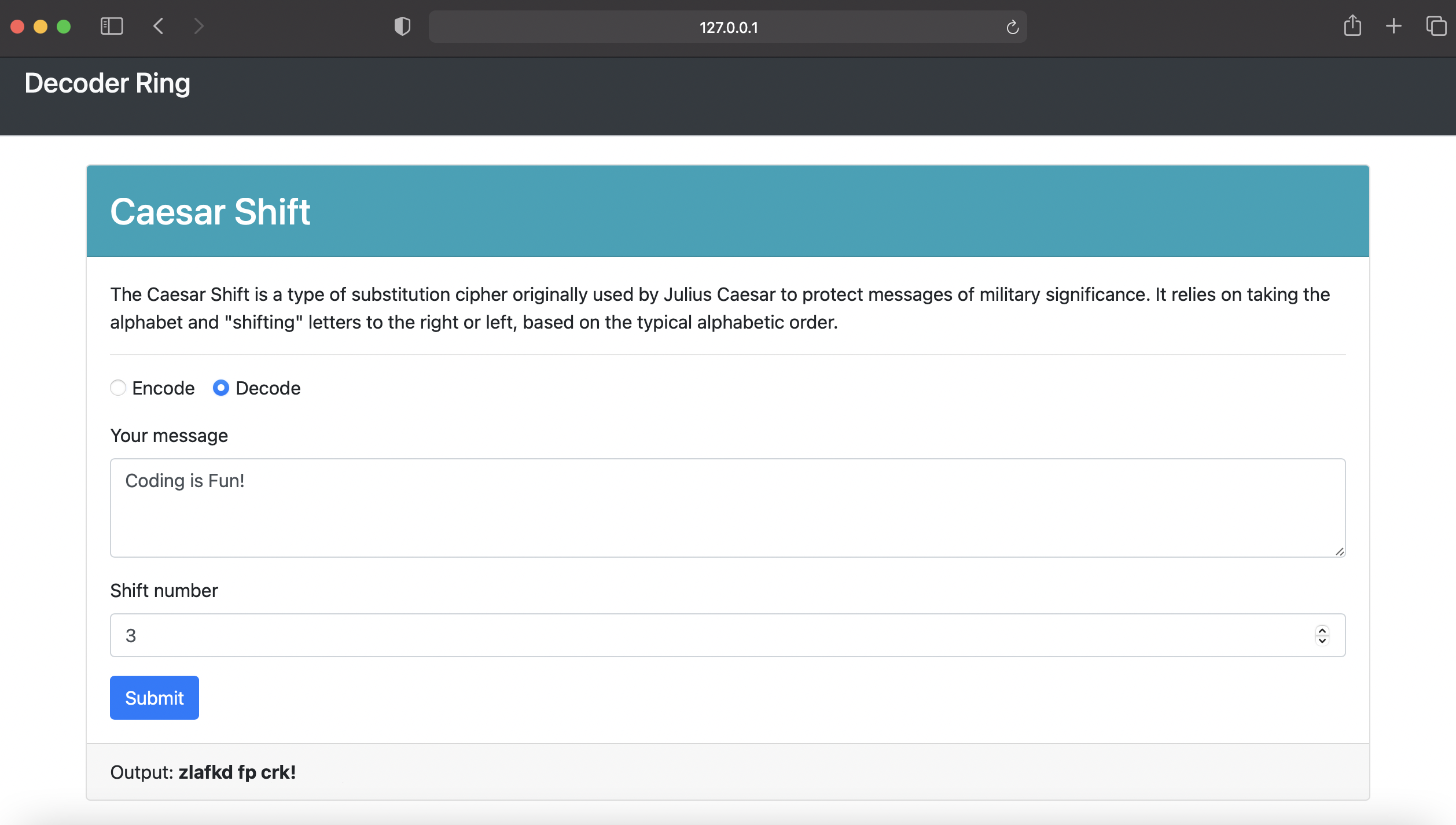 GitHub - jakexcode/Cipher-Project: This project makes use of the Caesar Shift, Polybius, and ...